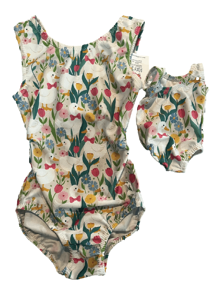 Easter Duck Tumble Tot Matching Doll Leotard Set for Kids