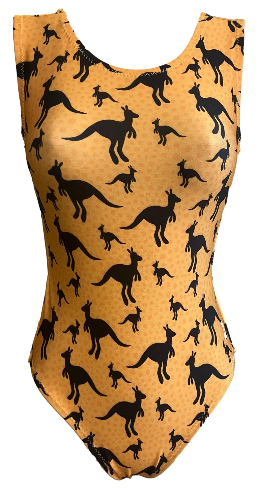 Jumping Joey Kangaroo Leotard - Mustard Gymnastics Leo - Foxy's