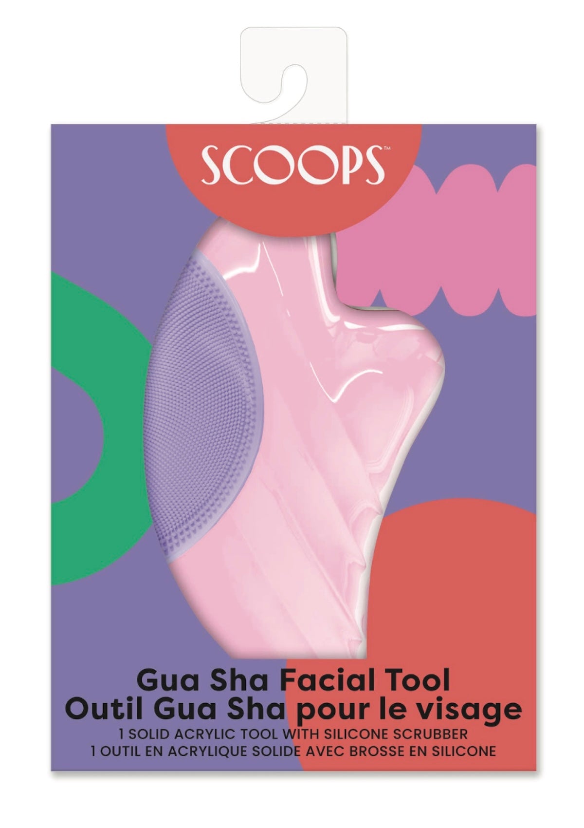SCOOPS Beauty Gua Sha Facial Tool, Purple Doodles || Foxy's